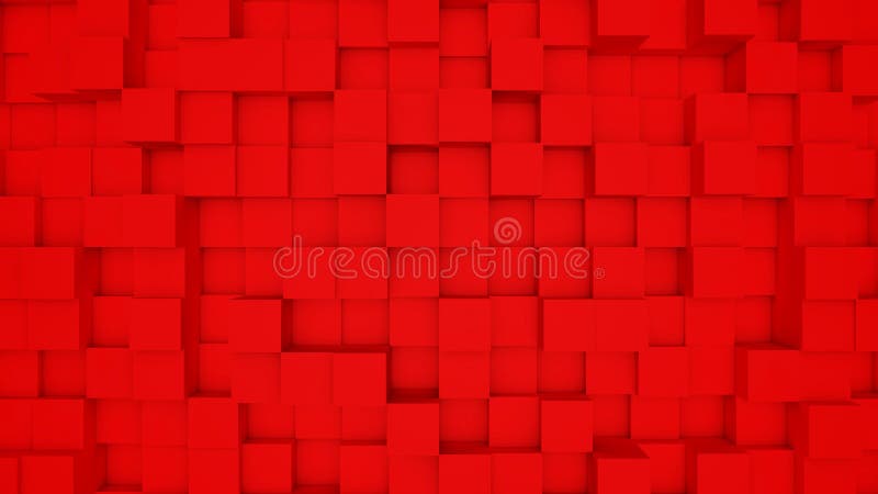 Abstract Red Modern Architecture 3D Background with Red Cubes on the ...