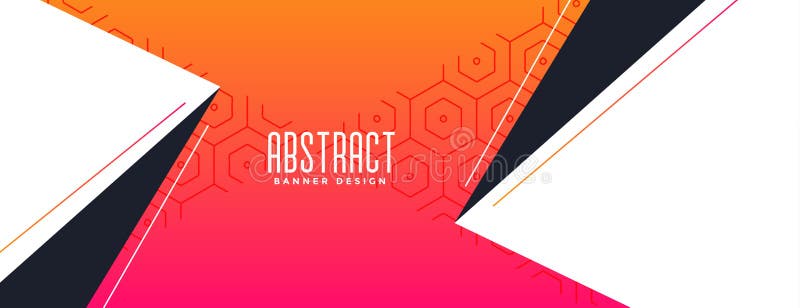 Abstract Red Modern Geometric Wide Banner Design Vector Illustration ...