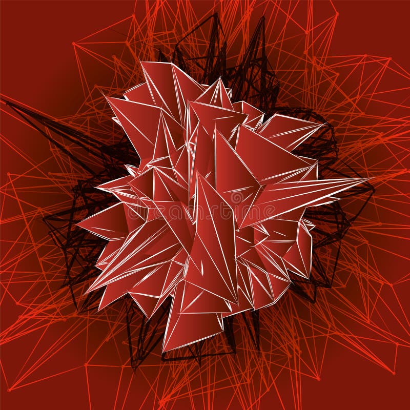 Abstract Red Modern Triangular Shape Stock Vector - Illustration of ...