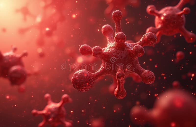Abstract Red Molecule Structure As Background. Perfect for Science ...