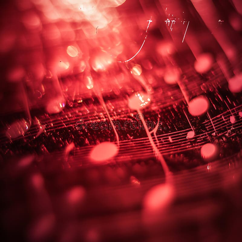 Abstract Red Musical Notes: a Symphony of Light and Sound, Blurred ...