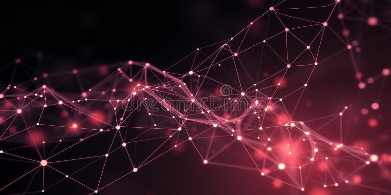 Abstract Red Network of Connected Dots Stock Illustration ...