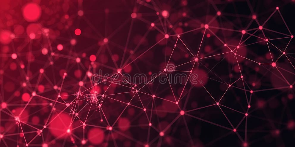 Abstract Red Network Digital Art Background Modern Plexus Design ...