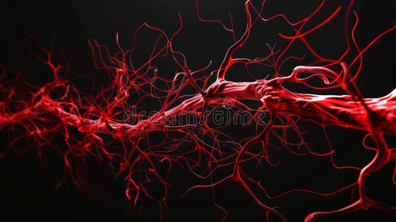 Abstract Red Neuronal Synapses Simulation Stock Illustration ...