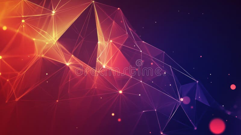 Abstract Red Orange and Blue Network Connections Background Stock ...
