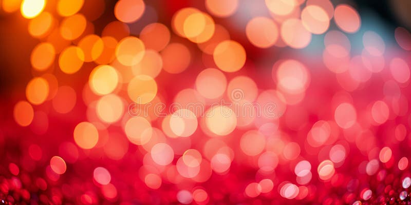 Abstract Red and Orange Bokeh Lights Background Festive Sparkle Shiny ...