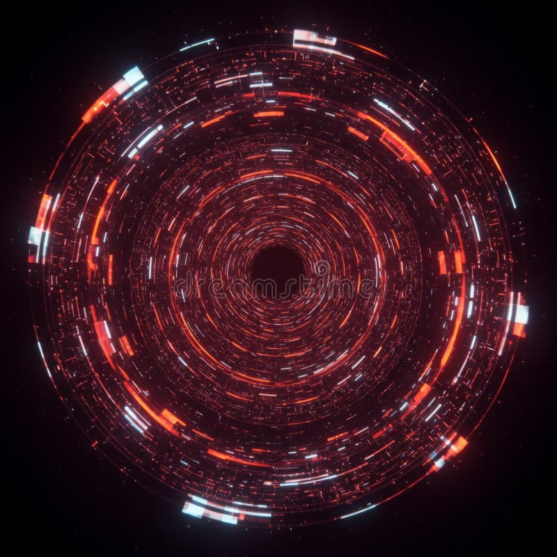 Abstract Red and Orange Cosmic Spiral with Glowing Particles Stock ...