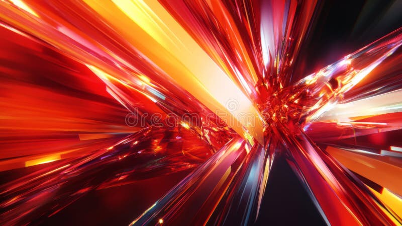 Abstract Red Orange Crystal Light Burst Design Stock Illustration ...