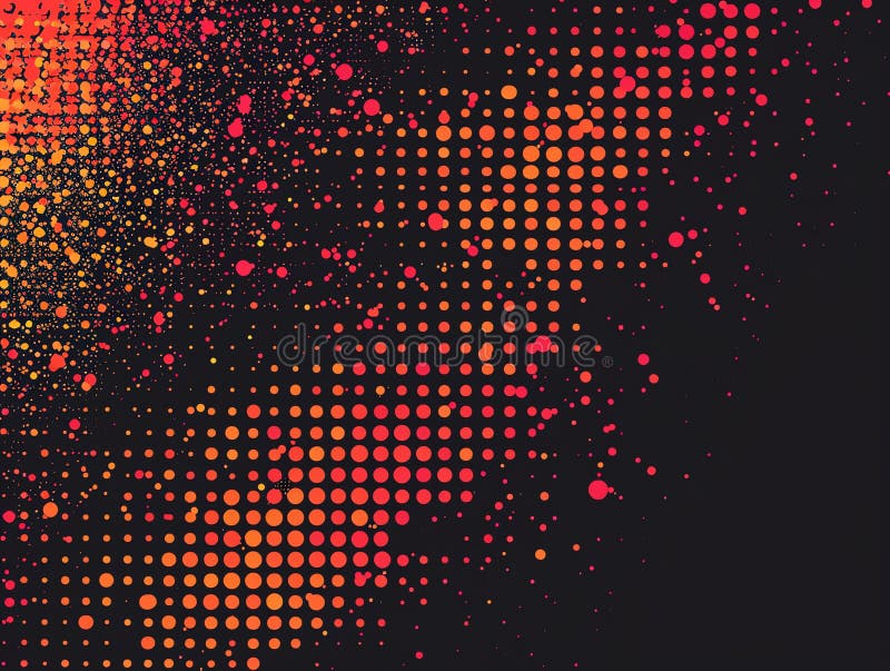 Abstract Red and Orange Dot Pattern on a Black Background Stock Photo ...