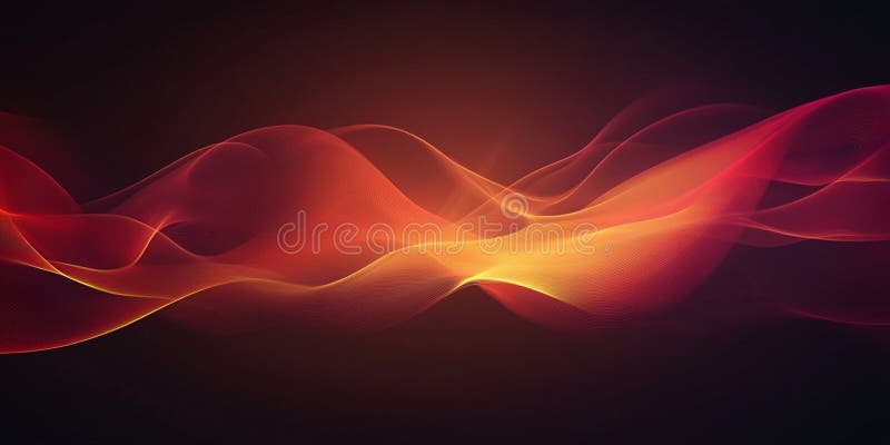 Abstract Red and Orange Energy Waves Dynamic Flowing Light Smooth ...