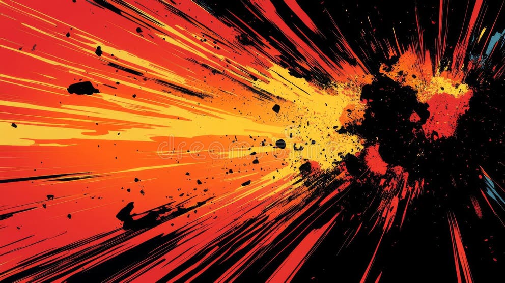 Abstract Red Orange Explosion with Dynamic Lines Stock Illustration ...