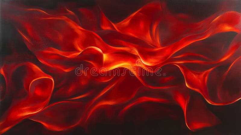 Abstract Red and Orange Fire Painting Stock Illustration - Illustration ...