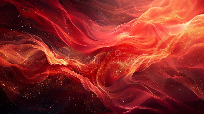 Abstract Red and Orange Flowing Energy Background. Fire, Lava, Energy ...
