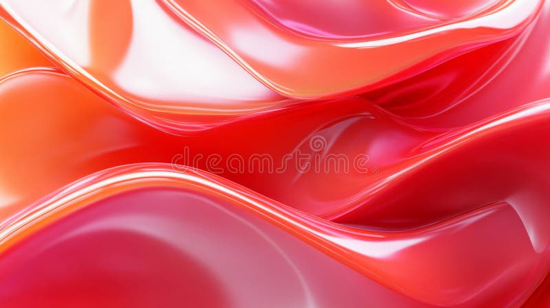 Abstract Red and Orange Glossy Wave Forms Stock Illustration ...
