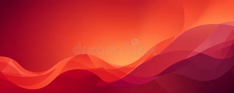 Abstract Red and Orange Gradient Background with Flowing Wave Like Shapes and Light Effects ...