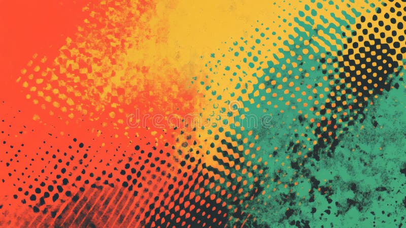 Abstract Red Orange Green Halftone Dot Pattern Texture Stock ...