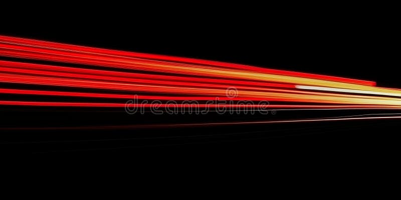 Abstract Red and Orange Light Trails at Night Dynamic Speed and Motion ...