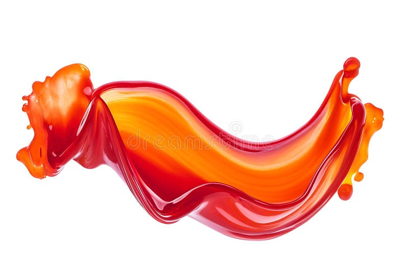 Abstract Red and Orange Liquid Splash on a White Background Stock ...