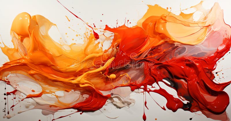 Abstract Red and Orange Paint Splash Art for Creative Designs and ...