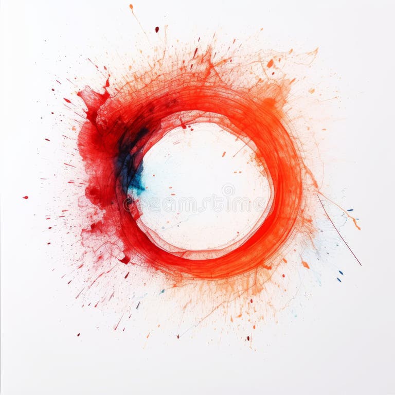 Abstract Red and Orange Paint Splatter Circle Design Stock Illustration ...