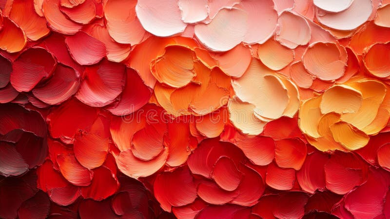 Abstract Red Orange and Pink Impasto Painting Stock Illustration ...