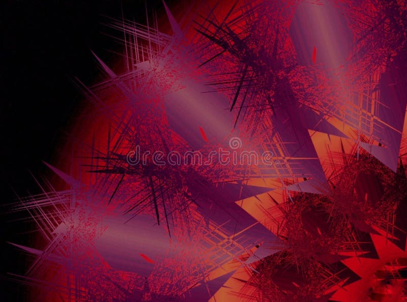 Abstract Red, Orange, Purple Floral Pattern. Stock Illustration ...