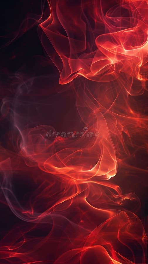 Abstract Red and Orange Smoke on Dark Background, Artistic Fire Concept ...