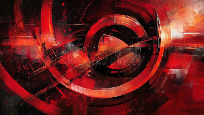 Abstract Red and Orange Swirling Digital Art Stock Illustration ...