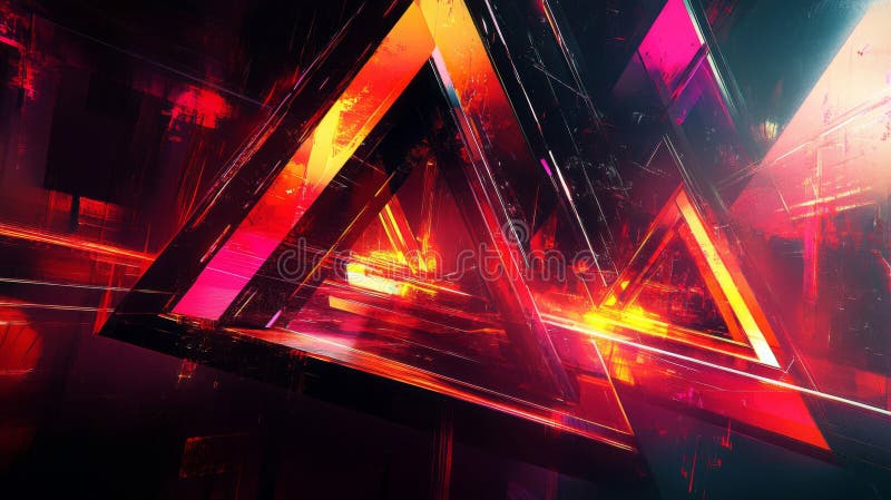 Abstract Red and Orange Triangle Art Design Stock Illustration ...