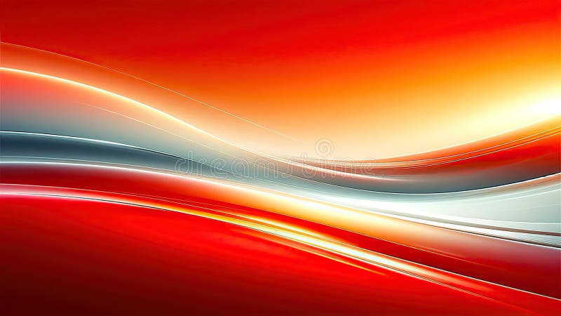 Abstract Red and Orange Wave Background Design with Glowing Edges Stock ...