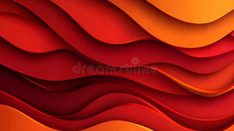 Abstract Red and Orange Wave Background, Design, Layered Cutout with ...
