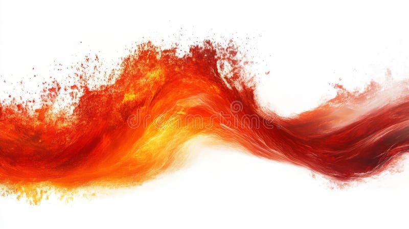 Abstract Red Orange Yellow Wave Splash on White Background Stock ...