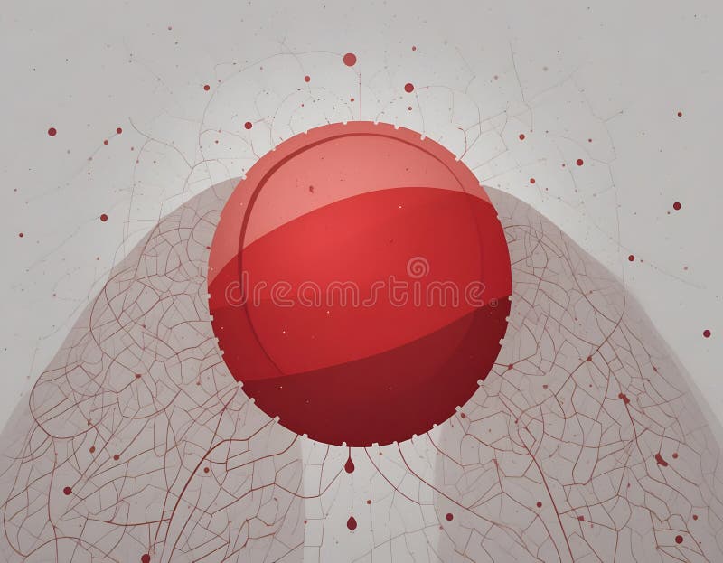 Abstract Red Orb Emerging from Delicate Veined Structure: a Digital Art ...