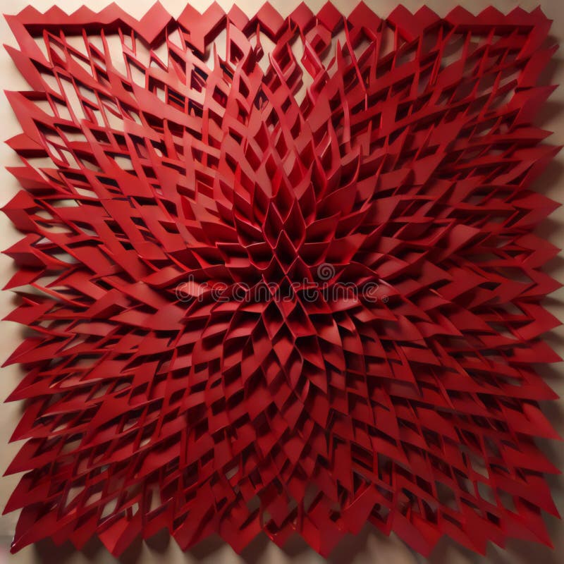 Abstract Red Origami Background. Generative Ai Stock Illustration ...