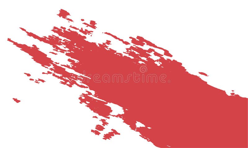 Abstract Red Paint Brush Stroke on White Isolated Horizontal Background ...