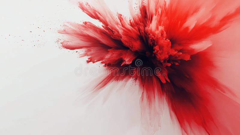 Abstract Red Paint Explosion on White Background, Dynamic and Vibrant ...