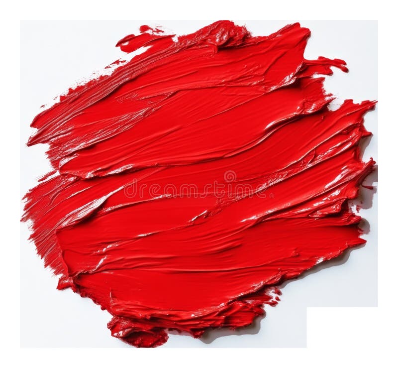 Abstract Red Paint Smear on Transparent Background, Artistic Texture ...