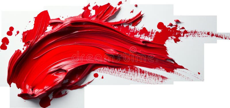 Abstract Red Paint Splash on Transparent Background, Dynamic Movement ...