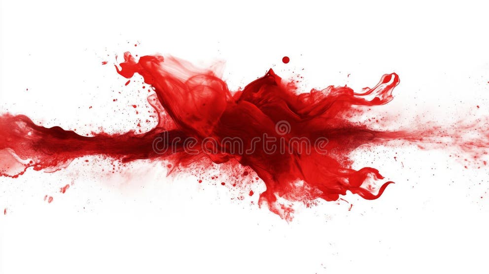 Abstract Red Paint Splash on White Background Stock Illustration ...