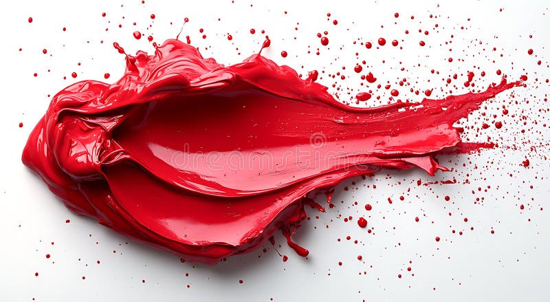 Abstract Red Paint Splatter Background on White Surface Artistic ...