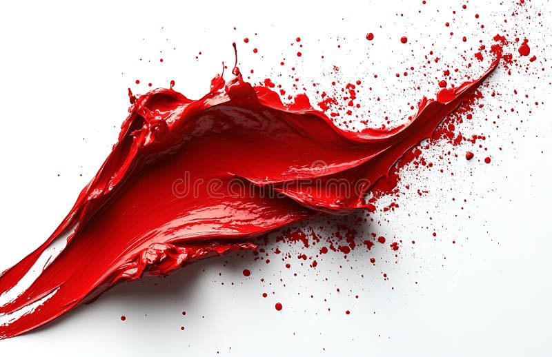 Abstract Red Paint Splatter on White Background Vivid Color Expression ...