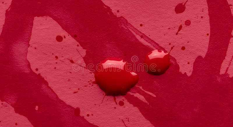 Abstract Red Paint Splatters and Droplets on Textured Surface Stock ...