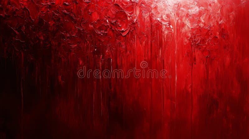 Abstract Red Painting with Vertical Drips and Intense Texture Stock ...