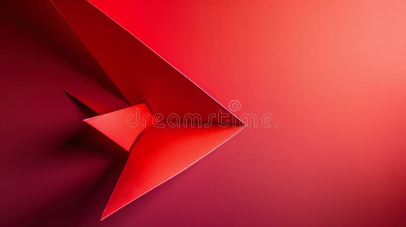 Abstract Red Paper Folding Design on a Gradient Background Stock ...