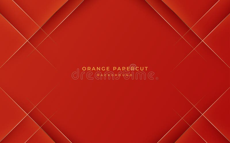 Abstract Red Papercut Diagonal Stripe with Gold Line Shadow and Light ...
