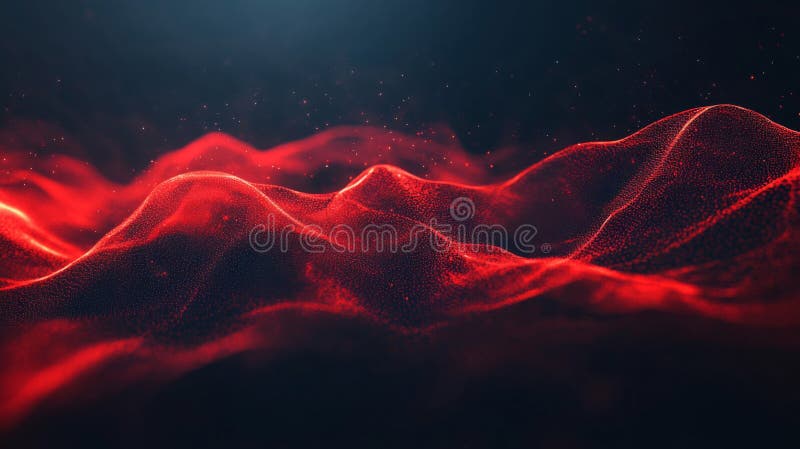 Abstract Red Particle Wave Background Stock Illustration - Illustration ...