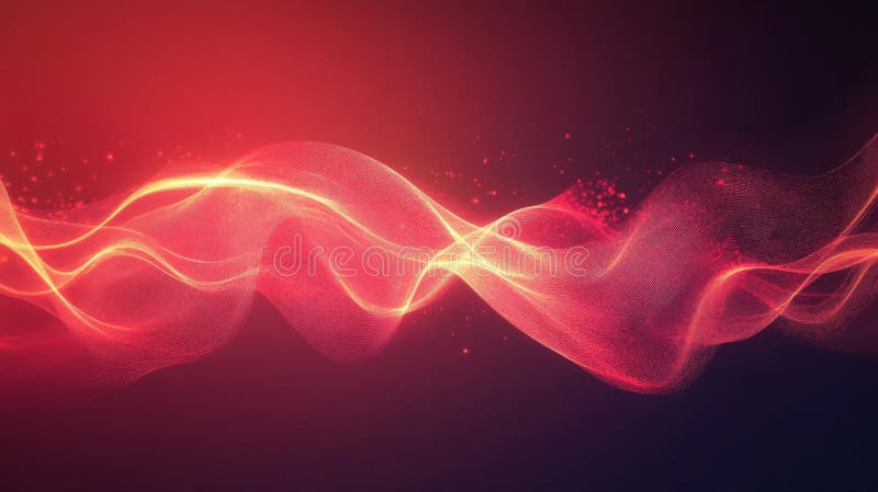 Abstract Red Particle Wave Background Stock Illustration - Illustration ...