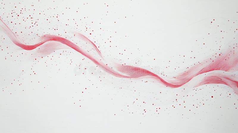 Abstract Red Particle Wave on White Background Stock Illustration ...