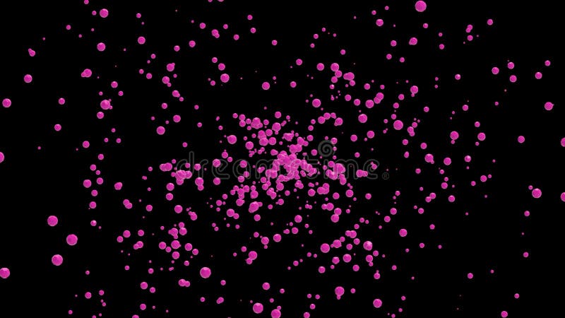 Abstract Red Particles in the Form of Balls of Different Diameters on a ...