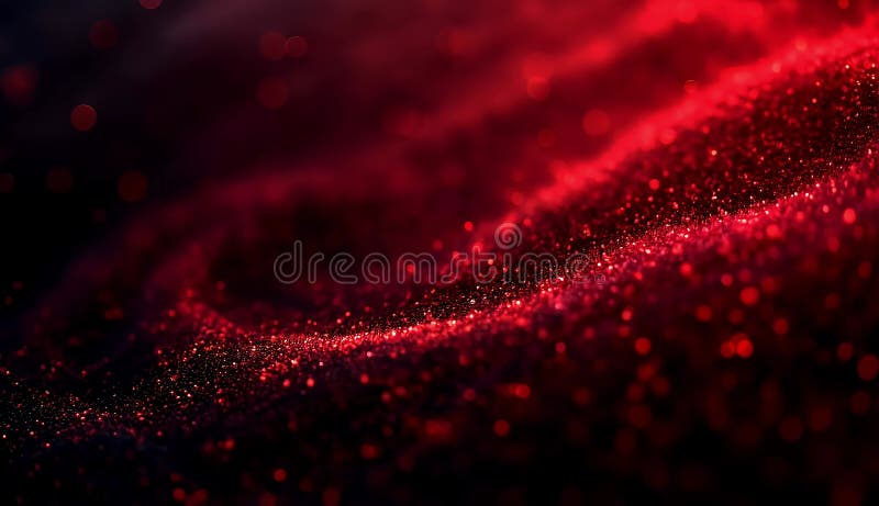 Abstract Red Particles Glittering Background with Elegant Wave Motion ...